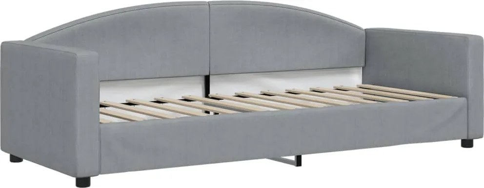 Válenda s přistýlkou a zásuvkami světle šedá 80 x 200 cm textil 3197219