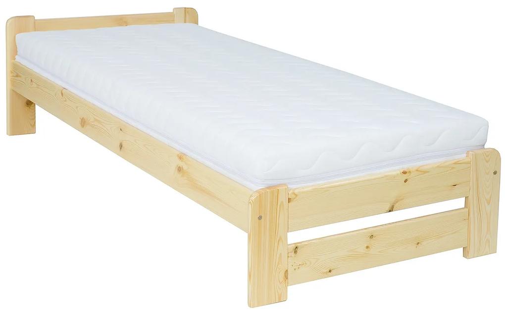 Masivní dřevěná postel -jednolůžko LK122/099 borovice masiv 80x200 cm
