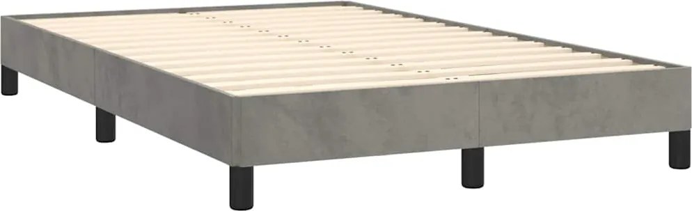 Box spring postel s matrací a LED světle šedá 120x190 cm samet 3270159