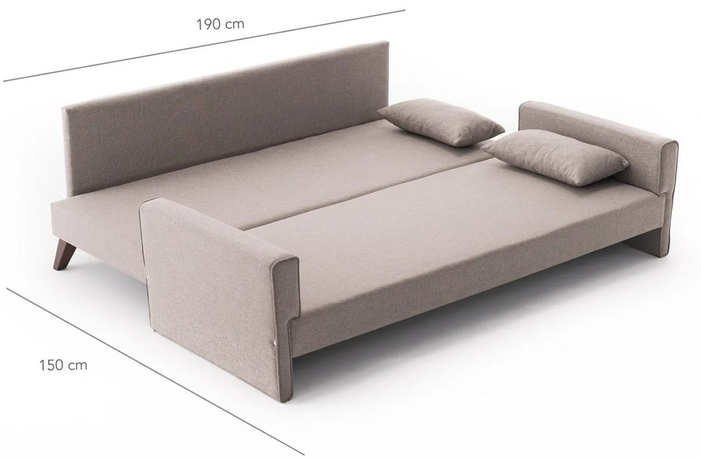 Designová rozkládací sedačka Marisela 208 cm krémová