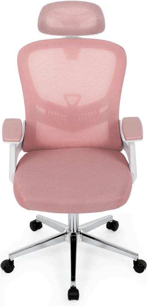Ergonomická kancelářská židle EMILIE - růžová síťovina