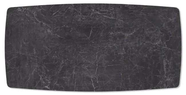 Jídelní stůl Edge zaoblená 200x100cm Laminam® keramika šedá podnož