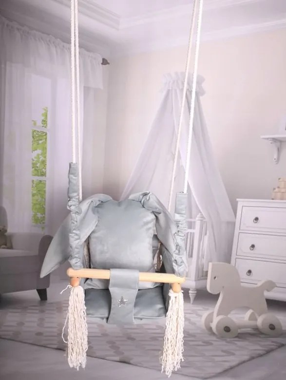 Bestent Dětská dřevěná houpačka Grey Bunny