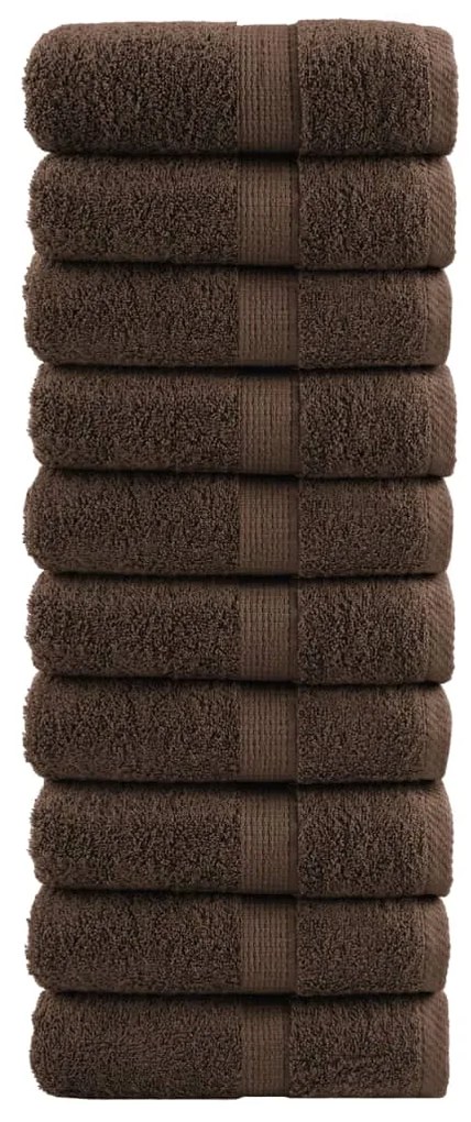 Prémiové mycí utěrky SOLUND 10 ks hnědé 30x30 cm 600 g/m² 137229