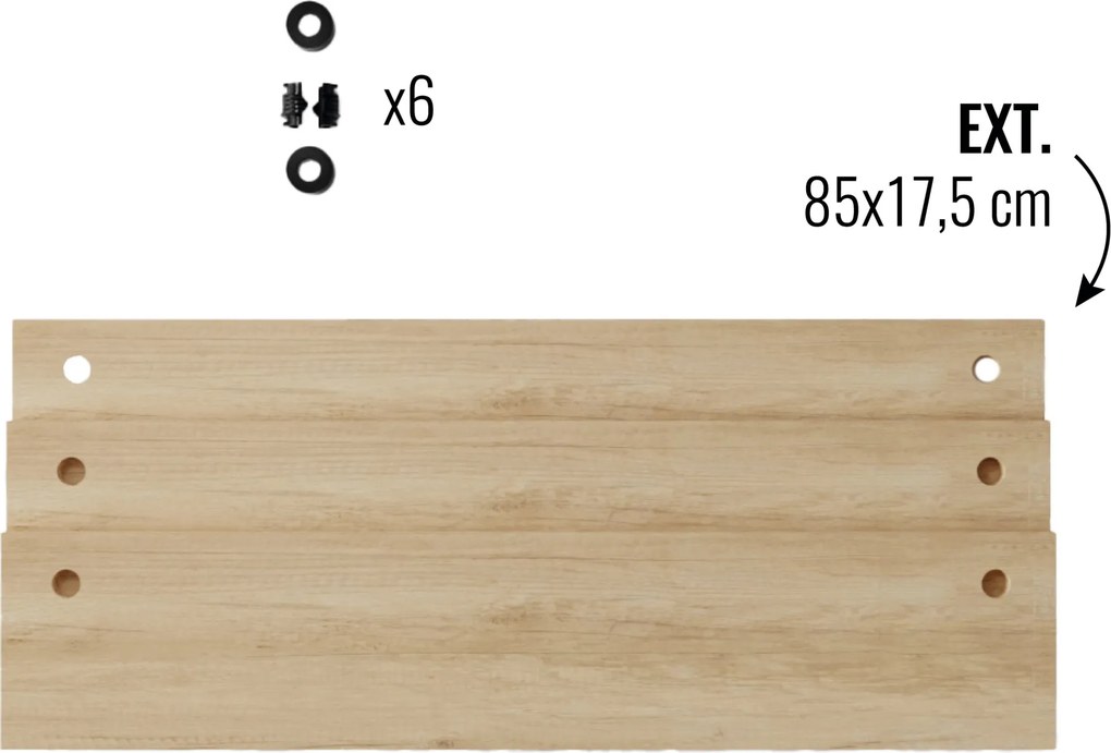 AR Shelving Nástavba na nástěnnou polici »Deco« (85x17,5 cm)