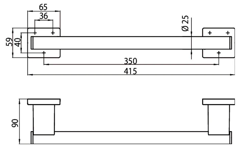 Emco System 2 - Madlo do koupelny 415 mm, chrom 357000100