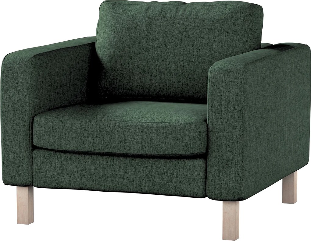 Potah na křeslo IKEA Karlstad, krátký barva zelená látka pletený vzor