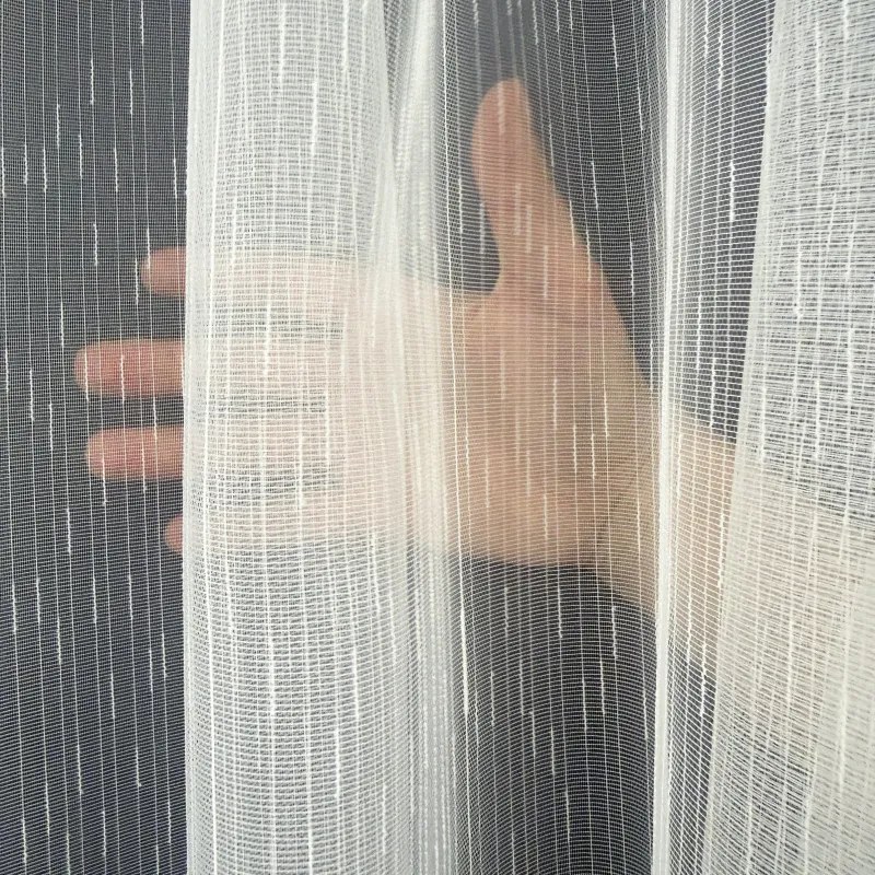 Voálová hotová záclona s krajkou bílá 9233 různé velikosti