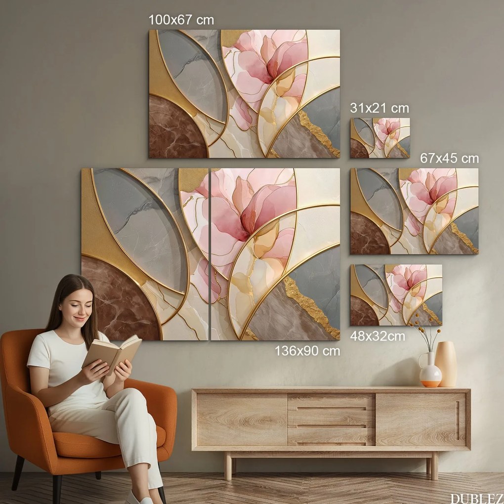 DUBLEZ | Moderní art deco obraz - Krása v mramoru | UV tisk, Premium