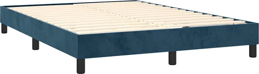 Box spring postel s matrací tmavě modrá 140x200 cm samet 3141189