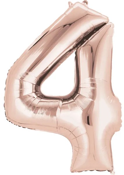 Amscan Balónek fóliový narozeniny číslo 4 růžovo-zlaté 86cm