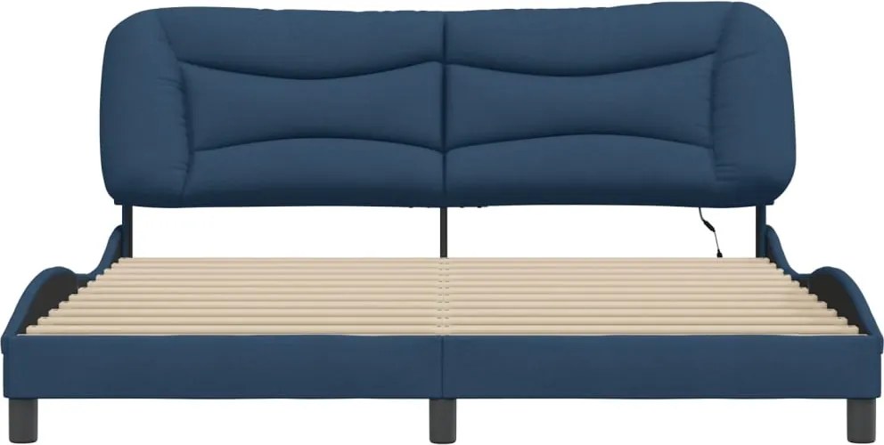 Rám postele s LED bez matrace Hvar Modrá 180x200 cm Látka 3213724