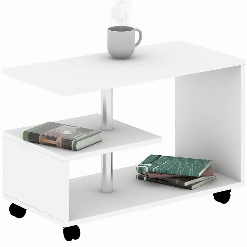 Designový konferenční stolek Abeba 80 cm bílý