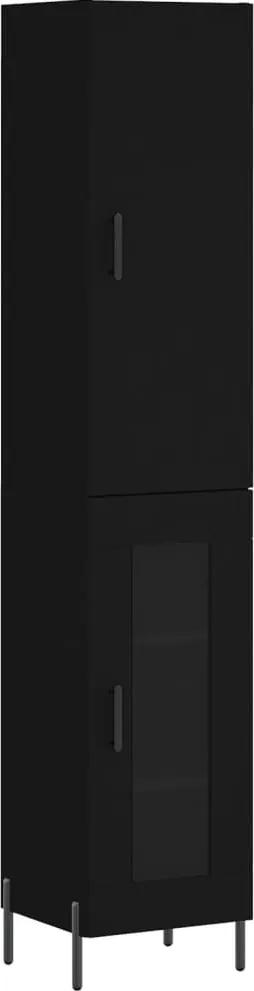 vidaXL Skříň highboard 34,5x34x180 cm kompozit [3199050] Barva: bílá s vysokým leskem