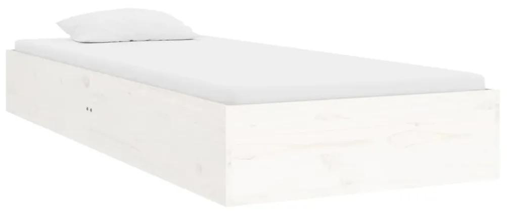 Rám postele bílý masivní dřevo 75 x 190 cm malé jednolůžko - Default Title