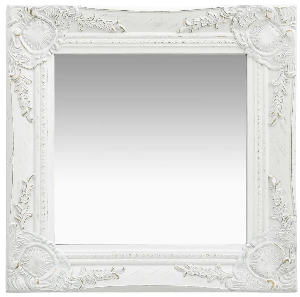 vidaXL Nástěnné zrcadlo barokní styl 40 x 40 cm bílé