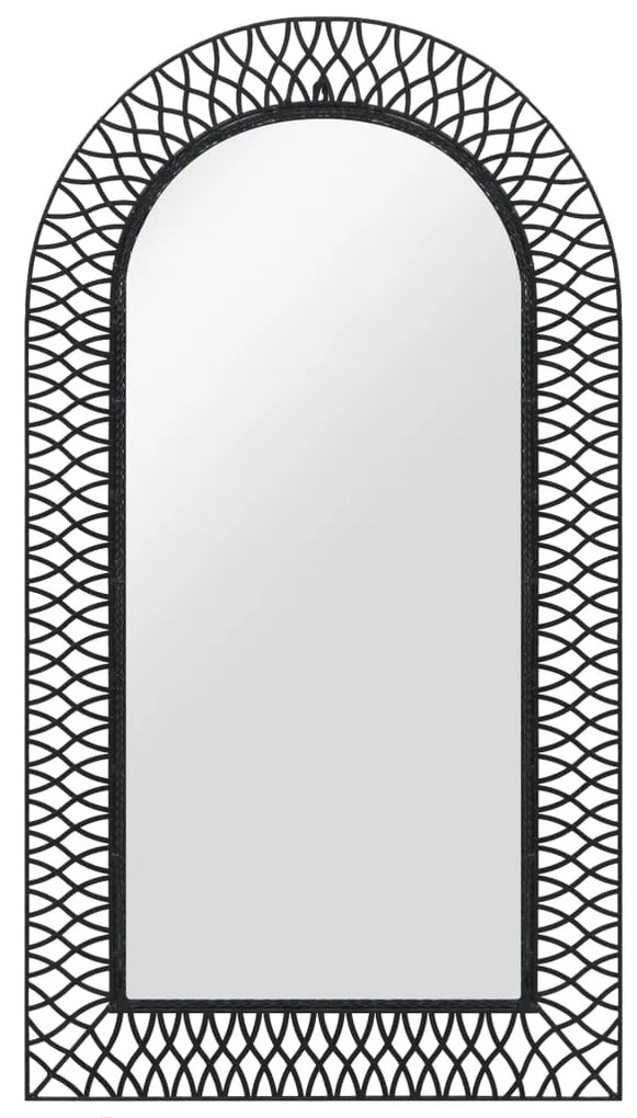 245920 vidaXL Nástěnné zrcadlo s obloukem 60 x 110 cm černé