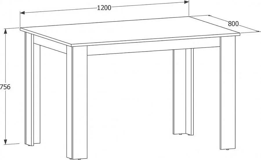 Casarredo - Komfort nábytek Jídelní stůl MANGA 120x80, dub sonoma/bílá