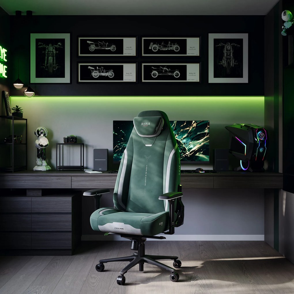 Herní židle zelená Normal Size: Diablo X-Eye Prime Forest Green
