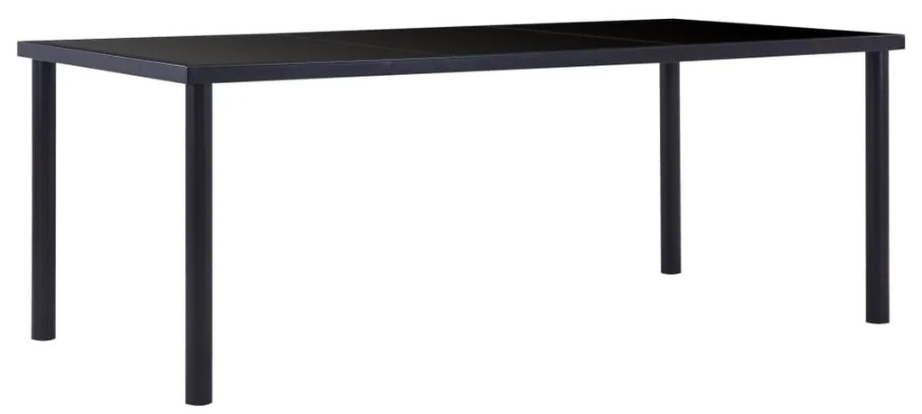 281856 vidaXL Jídelní stůl černý 200 x 100 x 75 cm tvrzené sklo