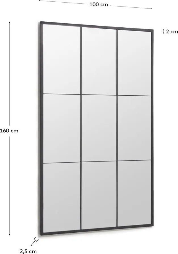 Nástěnné zrcadlo s dřevěným rámem 100x160 cm Ulrica – Kave Home