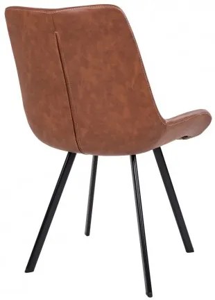 Jídelní židle MEMPHIS hnědá PU, černá podnož House Nordic 1001314