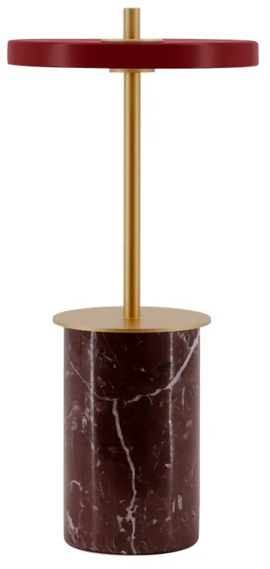 Červená mramorová LED stmívatelná stolní lampa s kovovým stínidlem (výška 25,5 cm) Asteria Move Mini – UMAGE