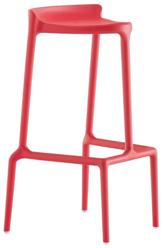 OnaDnes -20% Pedrali Červená plastová barová židle Happy 490 75 cm