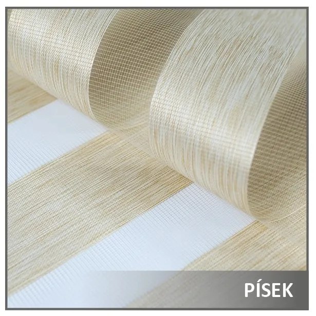 Dekodum Roleta den a noc v bílé kazetě premium, barva látky Písek Šířka (cm): 120, Výška (cm): Standardní (do 150 cm), Strana mechanismu: Práva