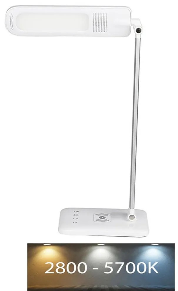 V-Tac LED Stmívatelná dotyková stolní lampa s bezdrátovým nabíjením USB LED/16W/230V VT0583