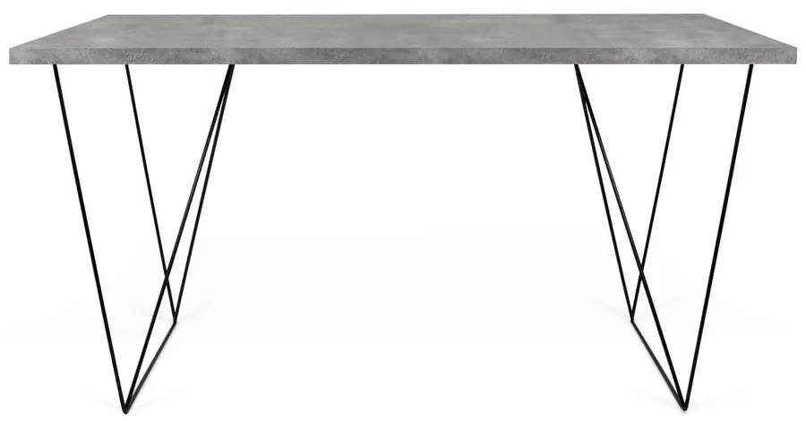 Stůl v betonovém dekoru TemaHome Flow, 140 x 75 cm