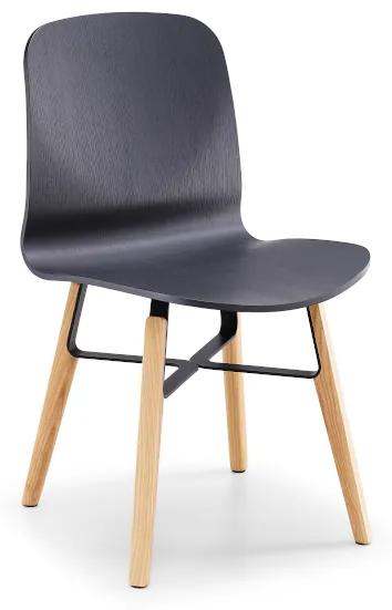 MIDJ - Dřevěná židle LIÙ s kovovými detaily