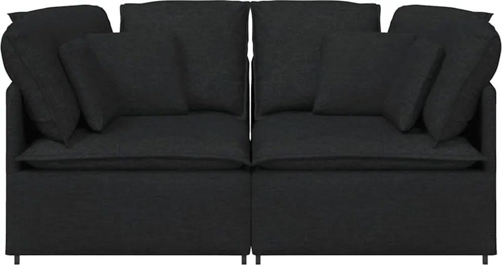 Modulární pohovka s polštáři textil černá 3321239