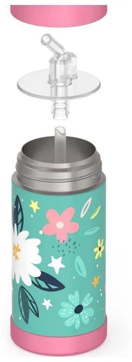 Thermos Dětská termoska s brčkem 355 ml Celá růžová