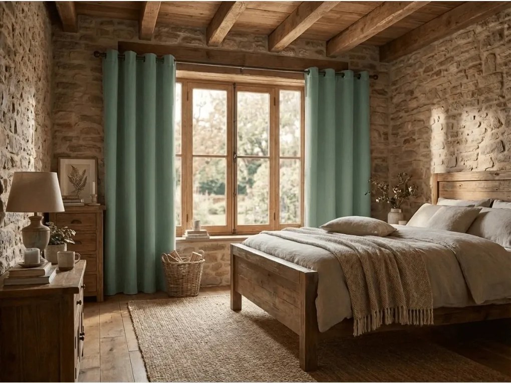 Závěs OXFORD 140x270 cm, šedozelený Zavěšení: Řasící páska
