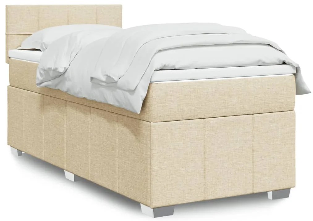 Box spring postel s matrací krémová 80 x 200 cm textil 3289200
