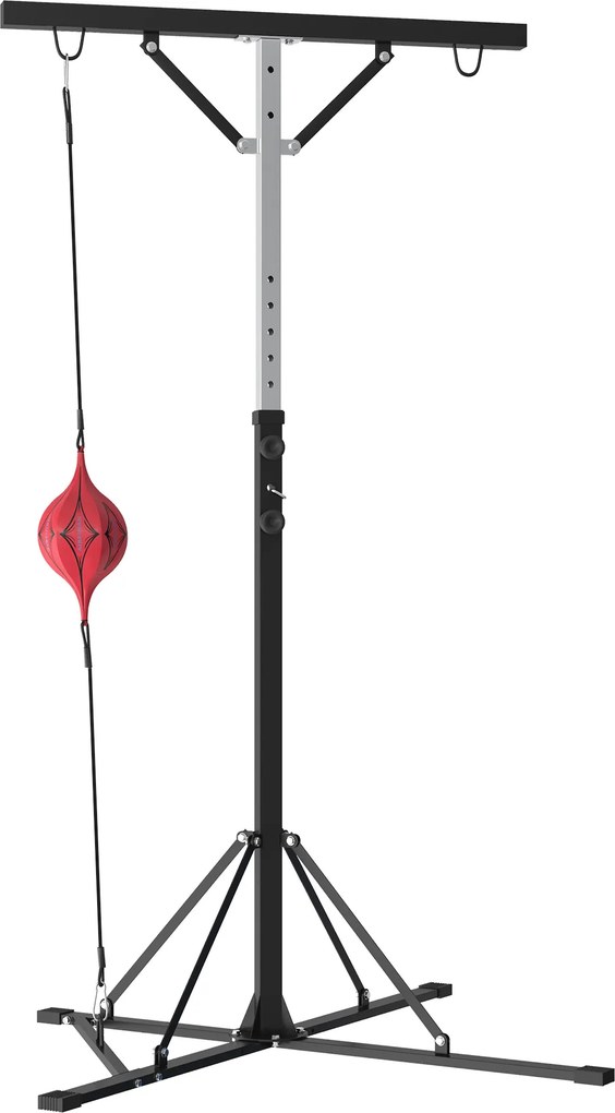SPORTNOW Stojan na boxovací pytel SPORTNOW, výškově nastavitelný, volně stojící držák boxovacího pytle se speedballem, nosnost až 60 kg, ocel, černý …
