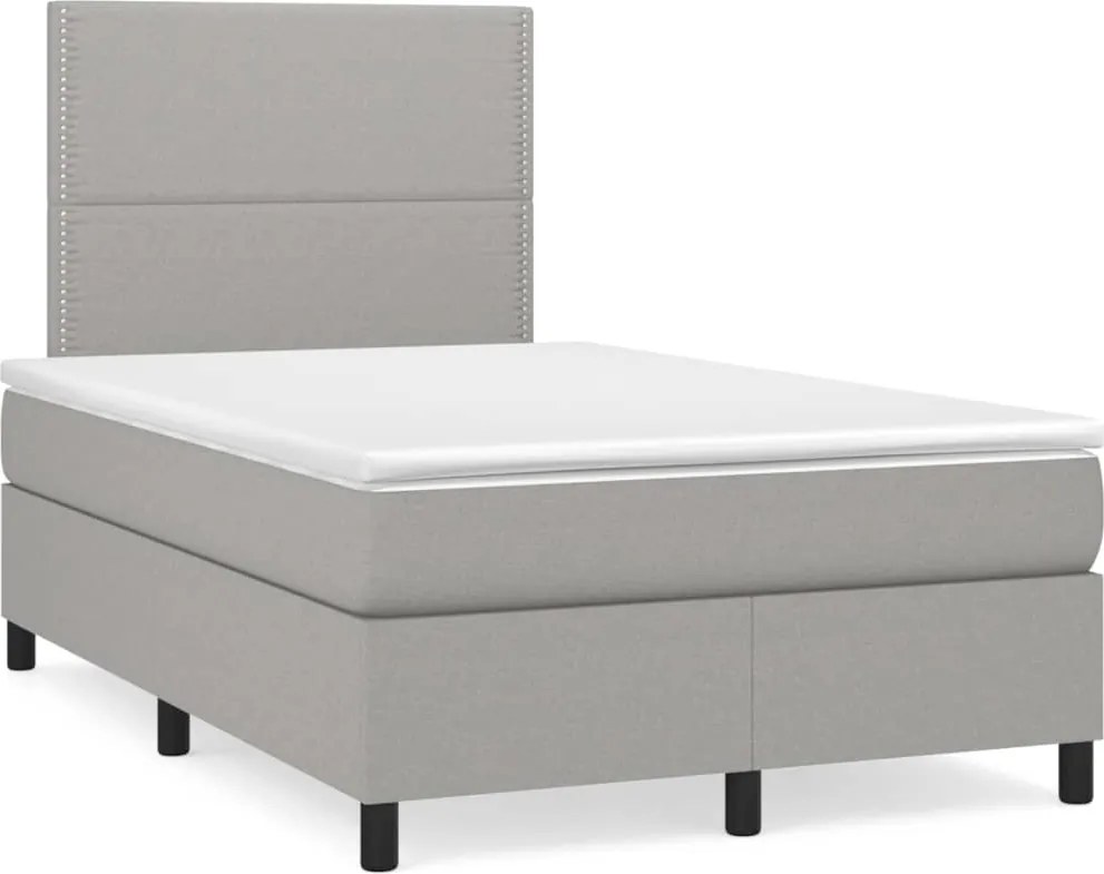 Box spring postel s matrací světle šedá 120 x 200 cm textil 3141681