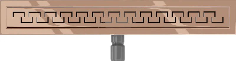 Mexen Flat, lineární podlahový žlab 60 cm, M15, růžové zlato, 1624060-15