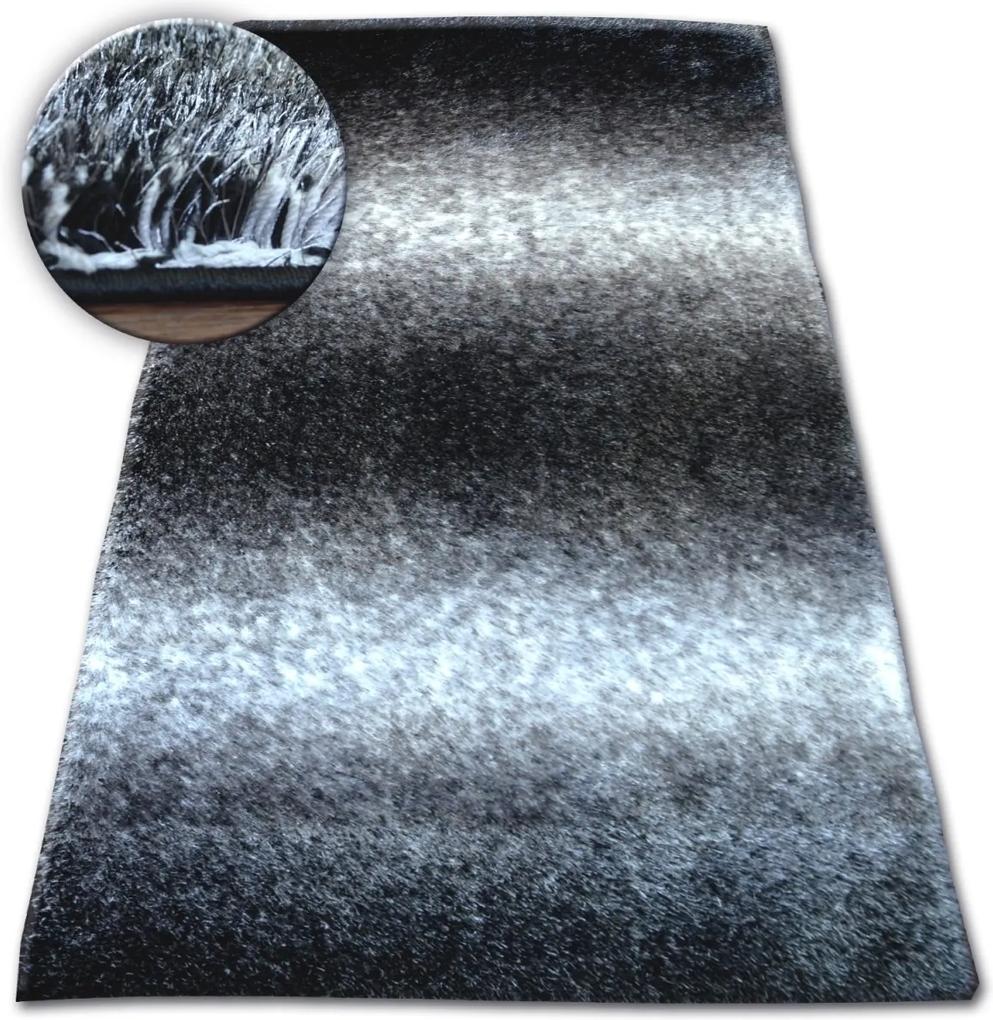 Kusový koberec Shaggy SPACE Lights 3D černo-šedý 140x190