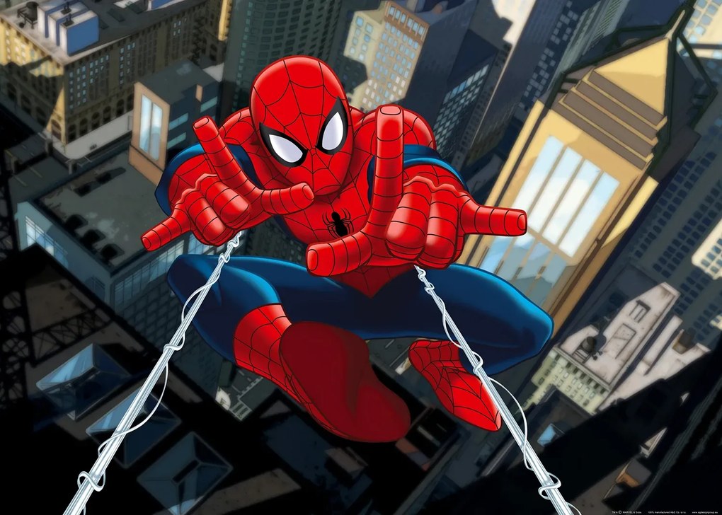 Dětská vliesová fototapeta na zed' Marvel Spider-Man ve Městě, Disney | 155 x 110 cm | DFTDNM 5220