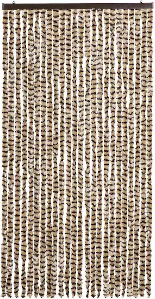Závěs proti hmyzu béžový a hnědý 100 x 220 cm Chenille 325450