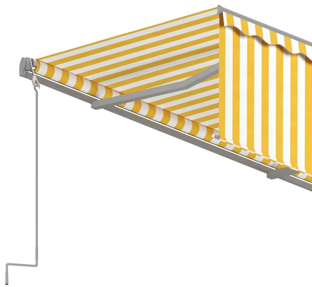 vidaXL Automatická zatahovací markýza s roletou 4,5 x 3 m žlutobílá