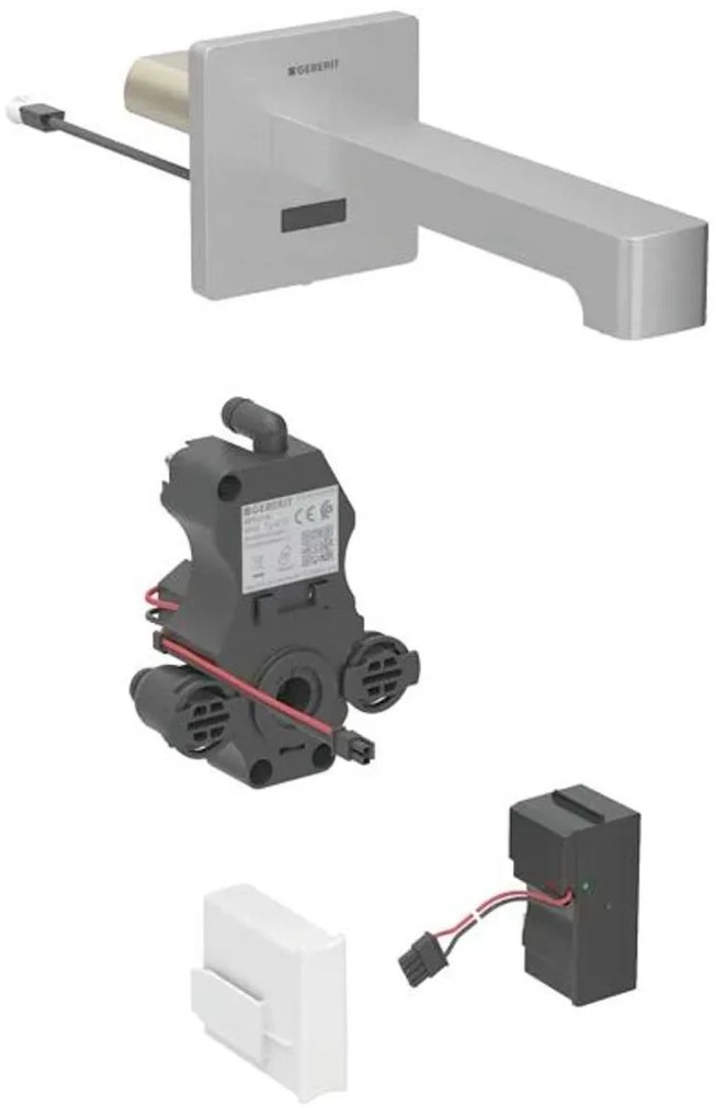 Geberit Brenta - Elektronická umyvadlová baterie pod omítku, síťové napájení, easy to clean, kartáčovaná nerez 116.272.SN.1
