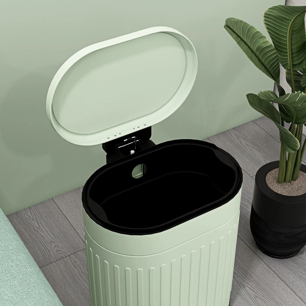 HOMCOM odpadkový koš 20 l s víkem a nožním pedálem – vyjímatelný vnitřní kbelík, tlumené zavírání – zelený, 36,5 x 31,2 x 45 cm
