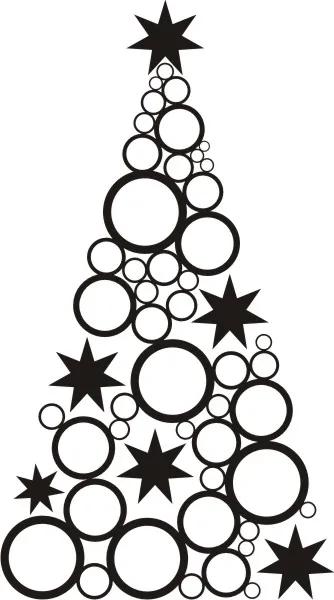 WALLVINIL Samolepky na zeď - Vánoční strom modern Barva: Levandulová, Velikost: 60x33 cm