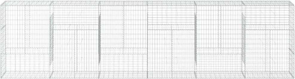 Gabionový koš s víkem 600 x 50 x 150 cm pozinkované železo 3295159