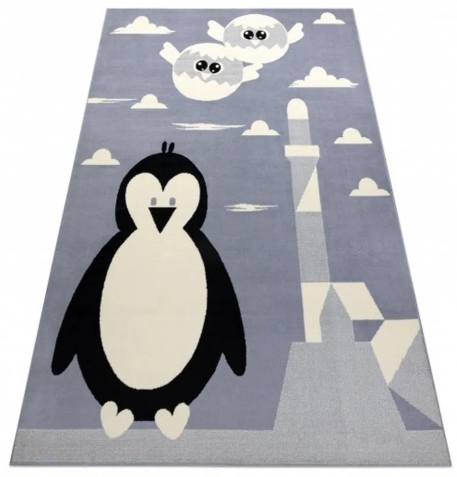 Dětský kusový koberec PP Tučňák šedý, Velikosti 200x300cm