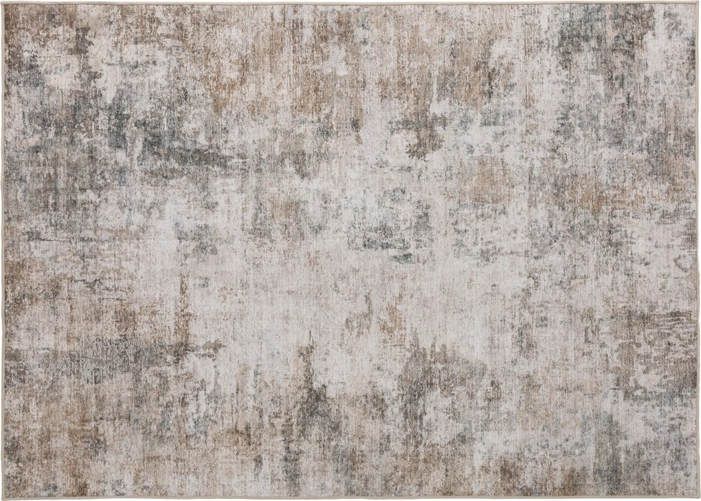 HOMCOM omyvatelný koberec s abstraktním vzorem, 300 × 200 cm, hnědá