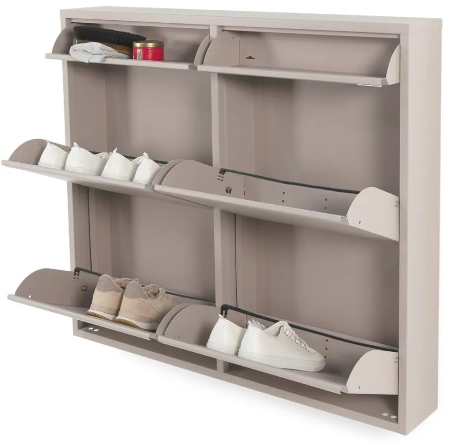 Taupe kovový výklopný botník 98x86x15 cm Billy – Spinder Design